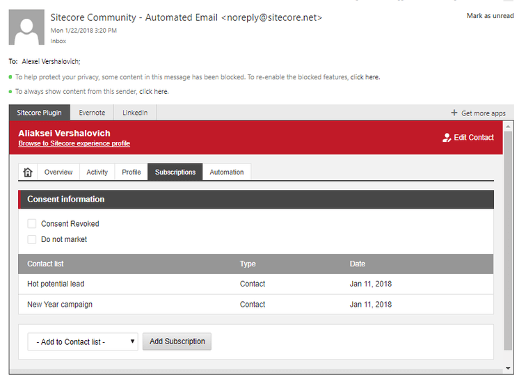 Introducing Outlook Experience Plugin for Sitecore Introducing Outlook Experience Plugin for Sitecore